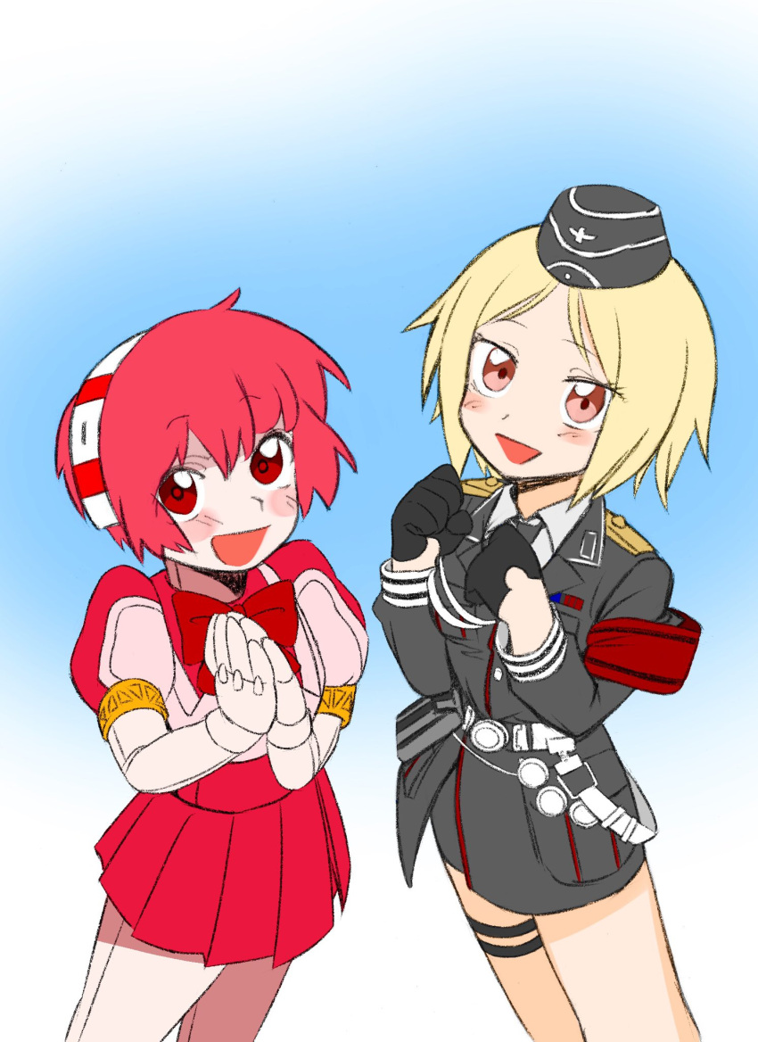 Safebooru - 2girls android armband artist request blonde hair blush ...