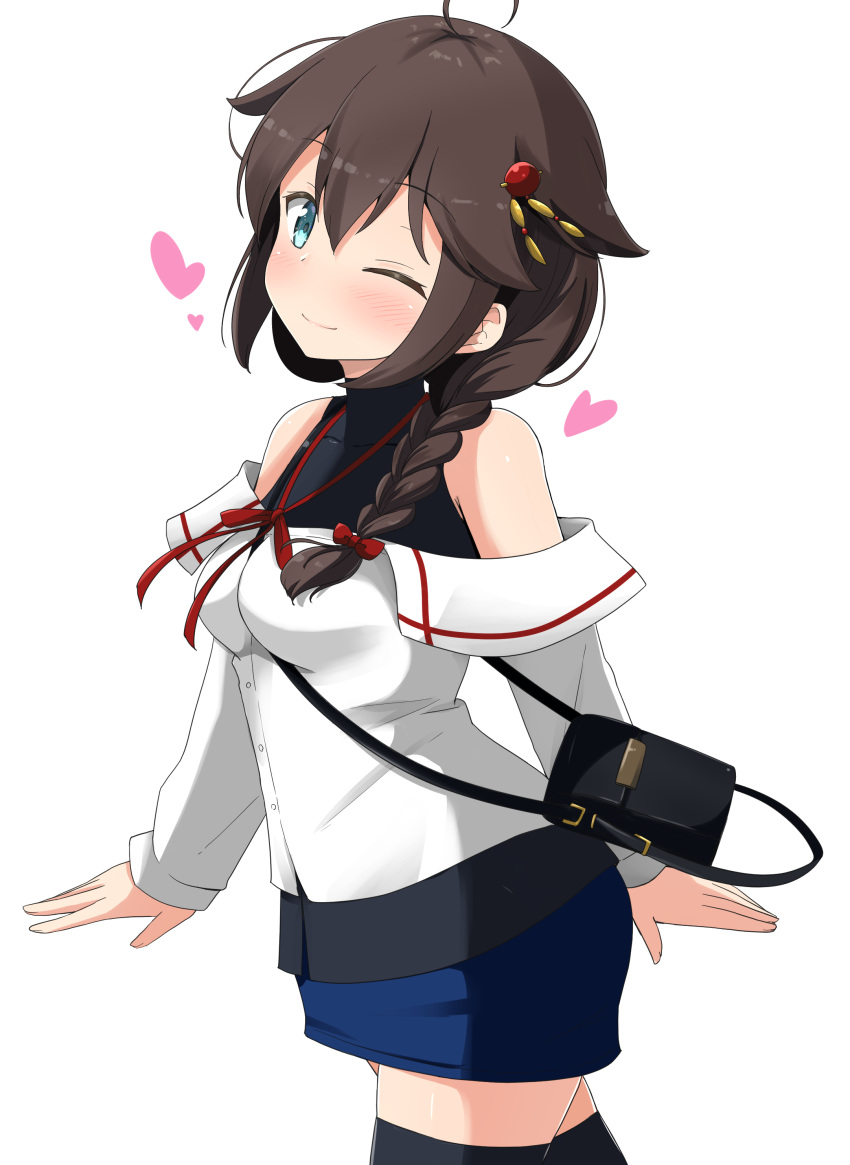 Safebooru 1girl Absurdres Ahoge Aikawa Ryou Bag Bare Shoulders Blue 9576