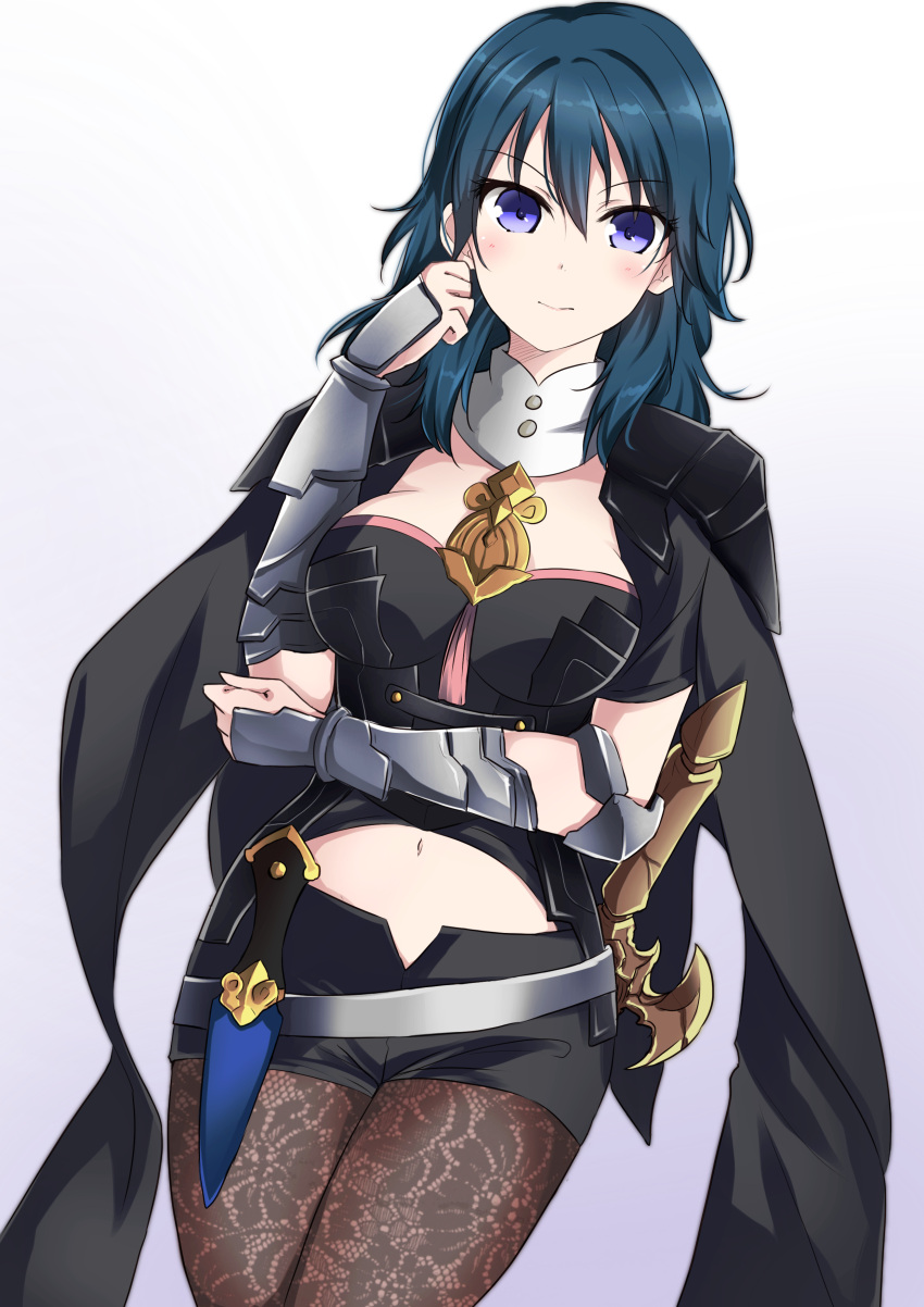 Safebooru - 1girl absurdres armor black shorts blue eyes blue hair byleth (fire emblem) byleth ...