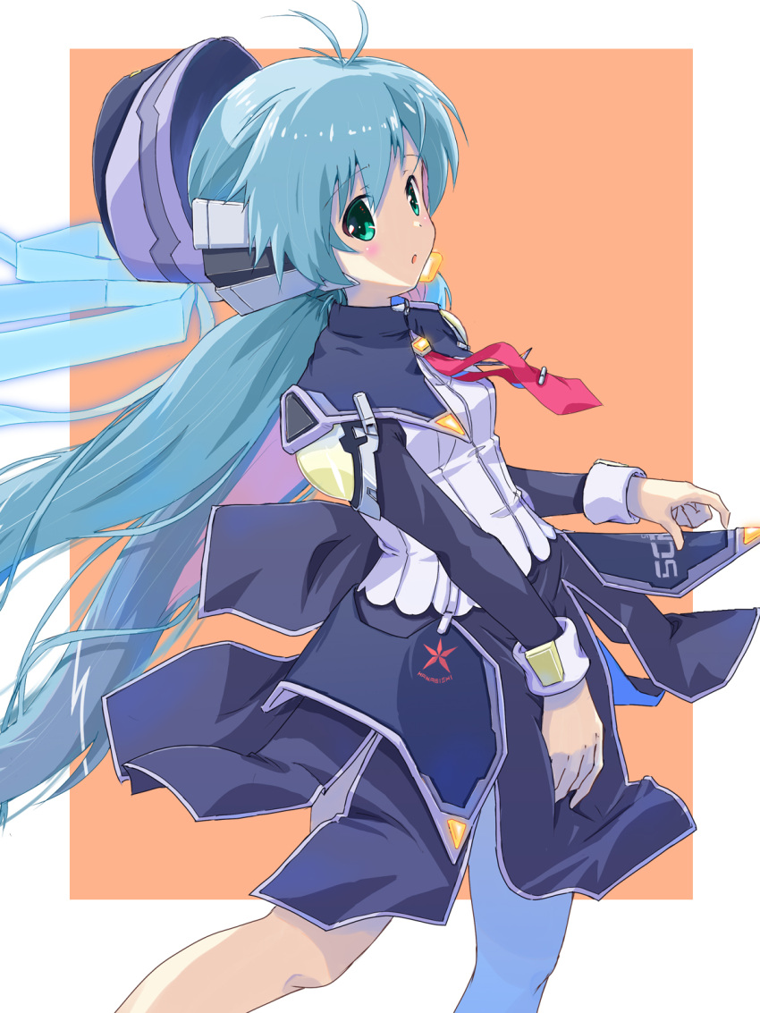 Safebooru - 1girl akayama yukihe antenna hair black dress black headwear blue hair blush border ...