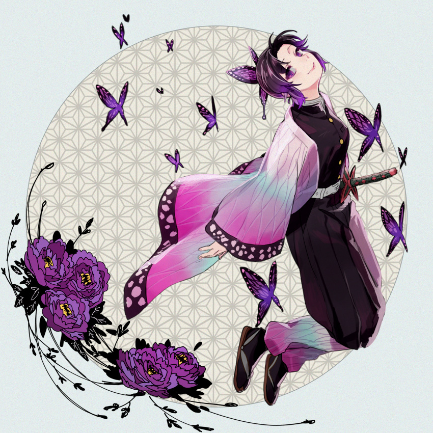 Safebooru - 1girl black hair bug butterfly butterfly hair ornament ...