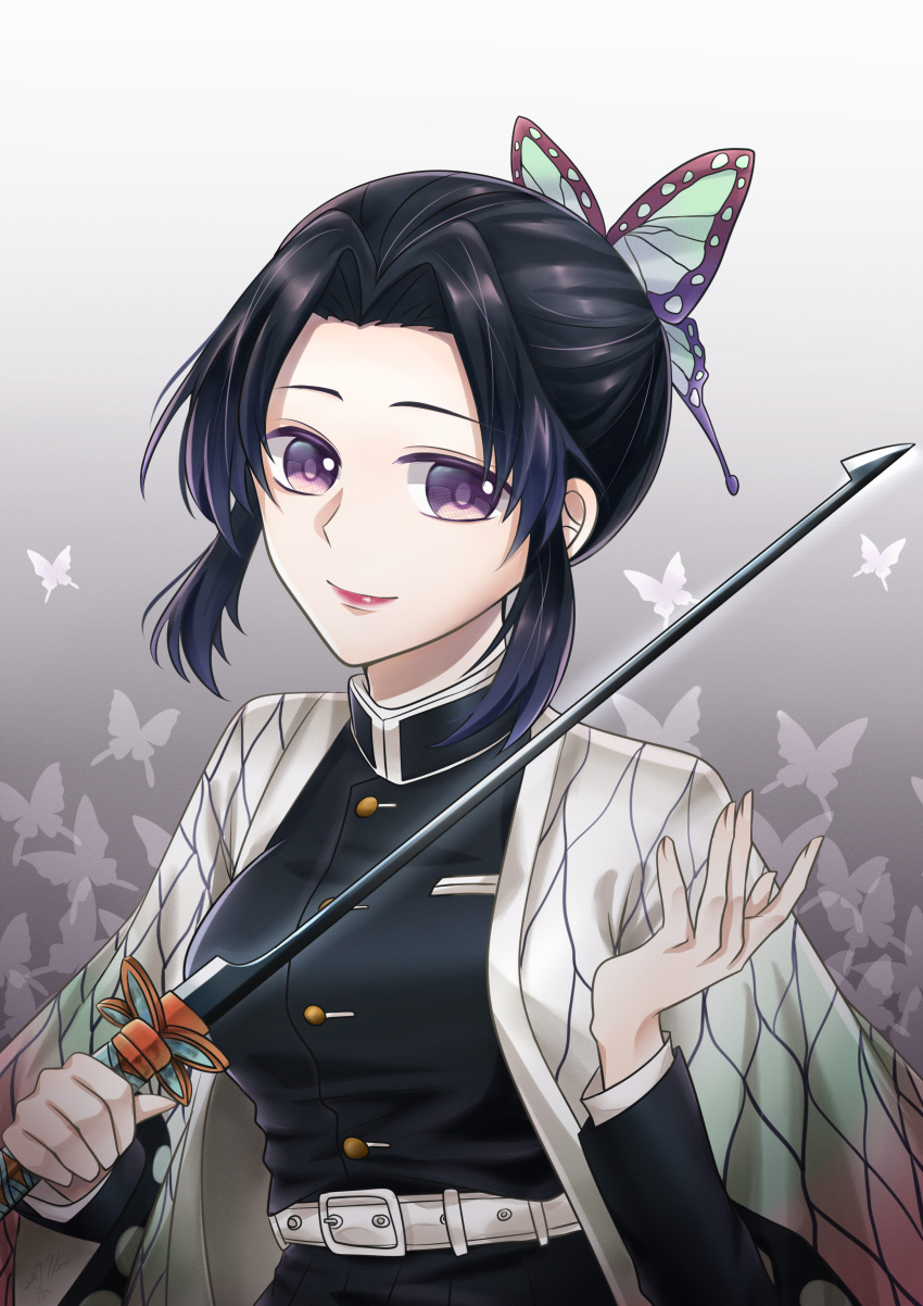 Safebooru - 1girl absurdres black hair bug butterfly butterfly hair ...