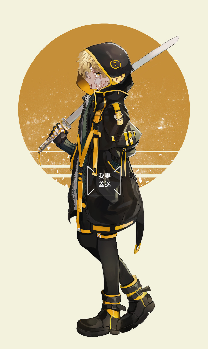 Safebooru - 1boy absurdres agatsuma zenitsu alternate costume bandage on face bandage over one ...