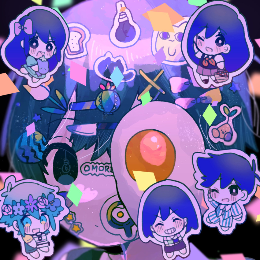 Safebooru - + + 2girls 4boys antenna hair aubrey (headspace) (omori ...