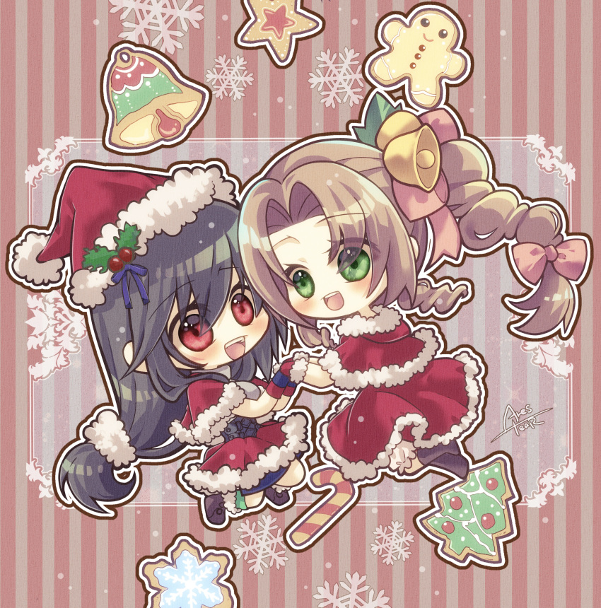 Safebooru - 2girls absurdres aerith gainsborough alternate costume arestear0701 artist name bell ...