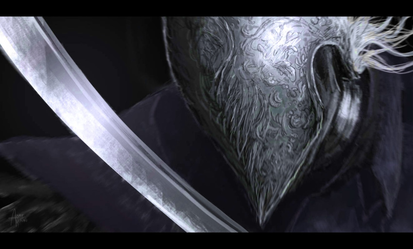 Safebooru - 1boy armor azure meraki black cloak bloodborne bloody crow ...