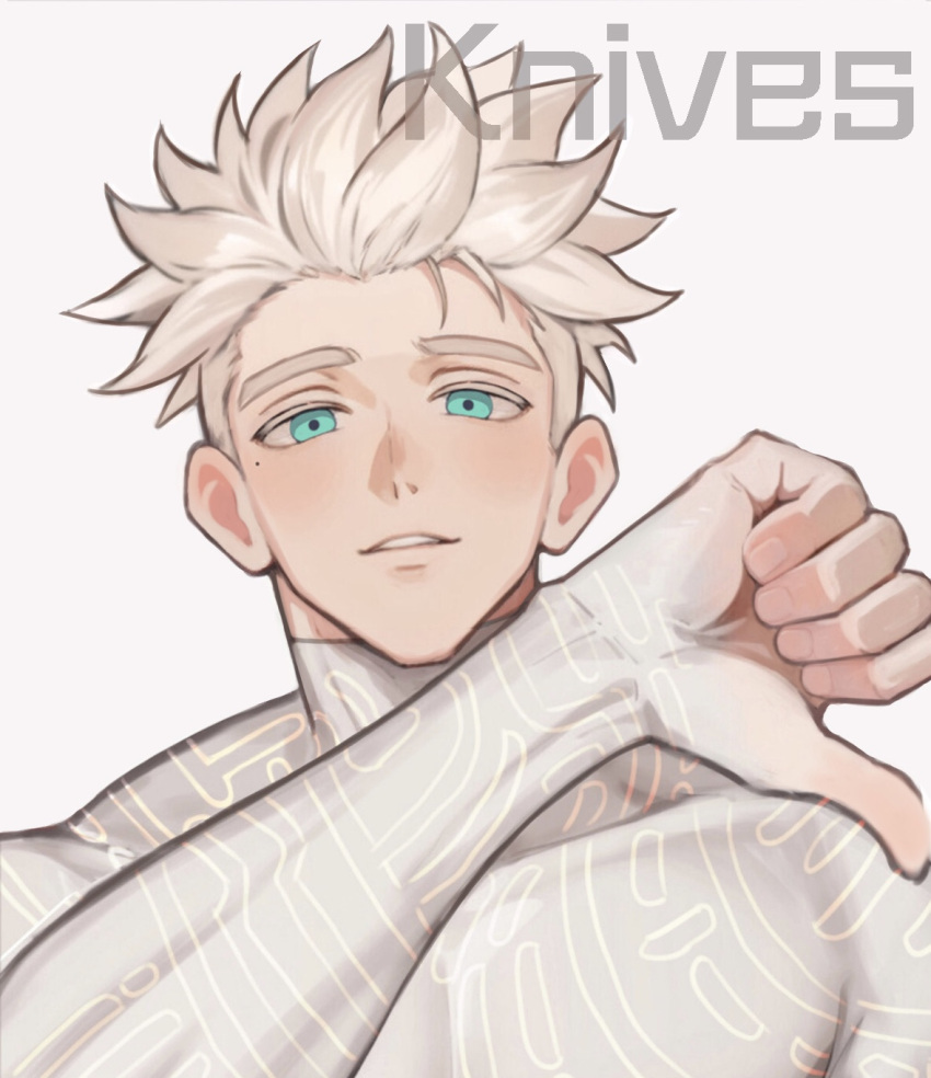 Safebooru 1boy Aqua Eyes Asymmetrical Hair Blonde Hair Body Markings 0522