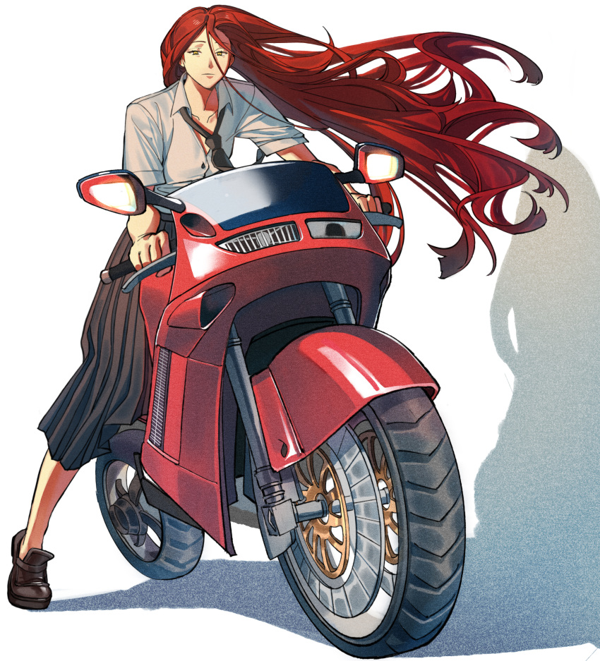 Safebooru - 1girl absurdres black footwear black necktie black skirt collarbone commentary ...