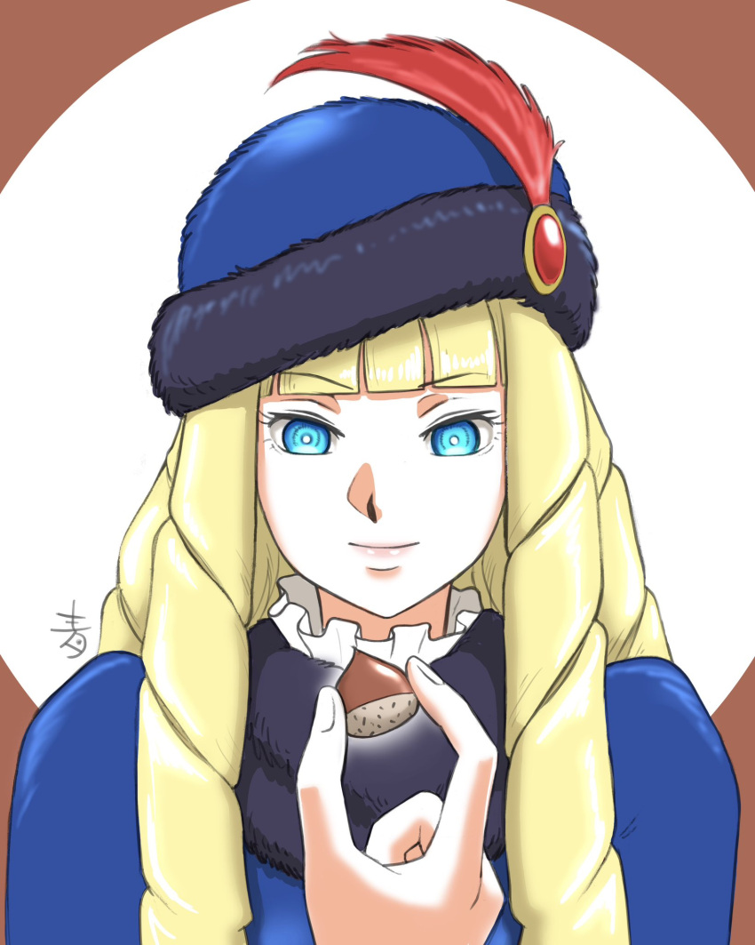 Safebooru - 1girl aobito sukoyaka bystander blue eyes blue hat blunt bangs commentary request ...