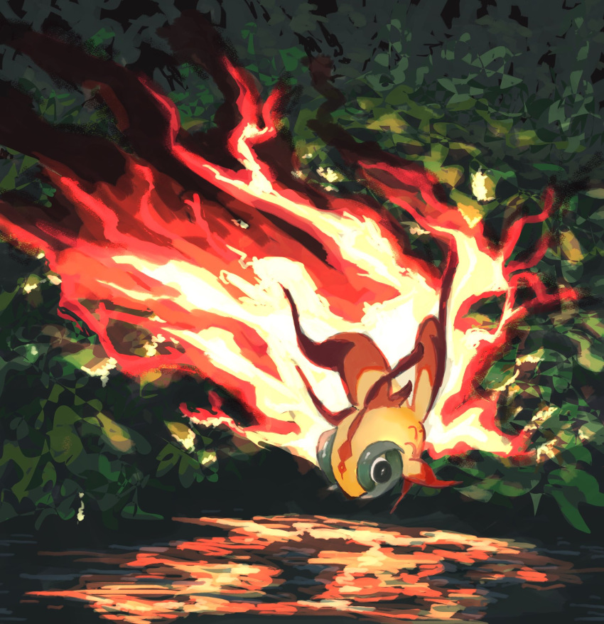 Safebooru - black eyes burning chi-yu (pokemon) colored skin fire fish ...