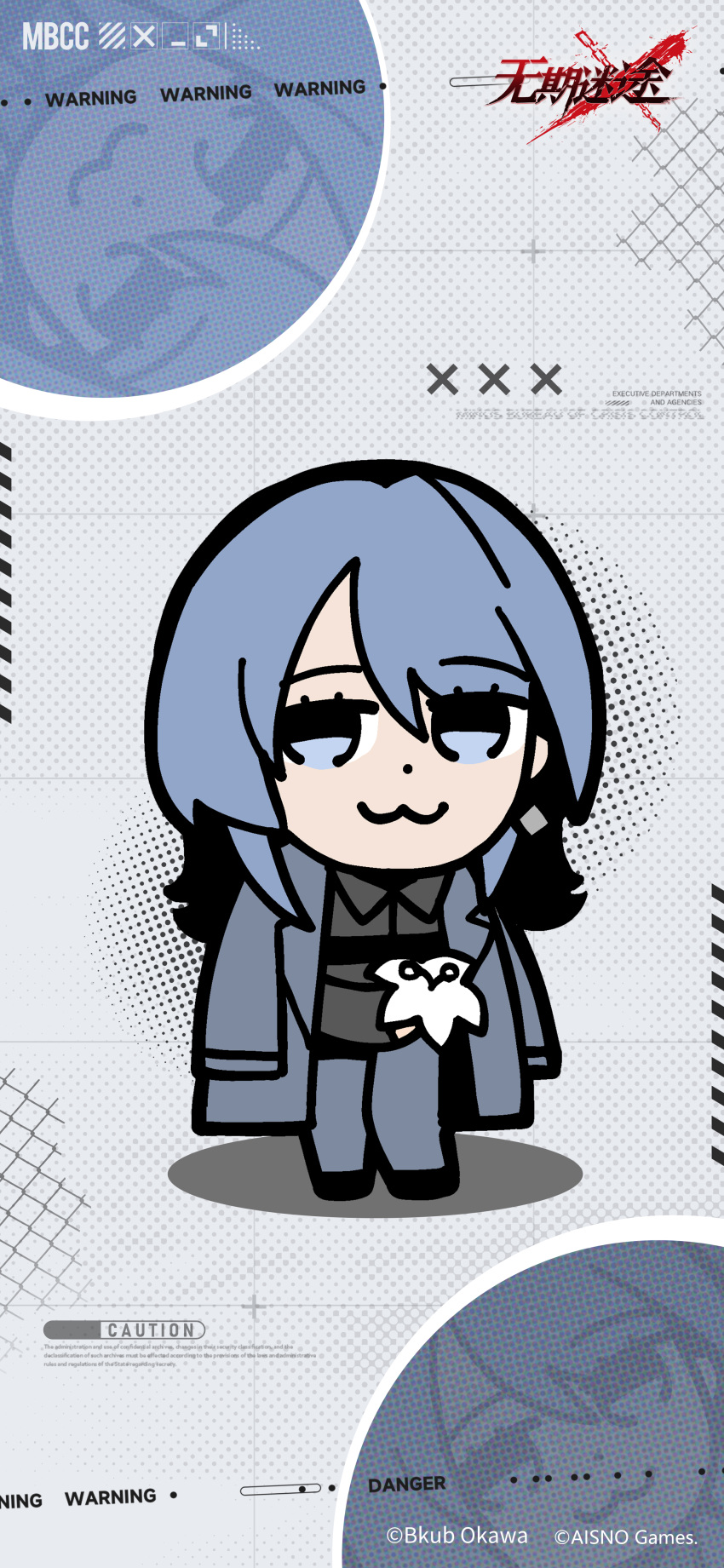 Safebooru - 1girl :3 absurdres bkub black footwear blue eyes blue hair ...