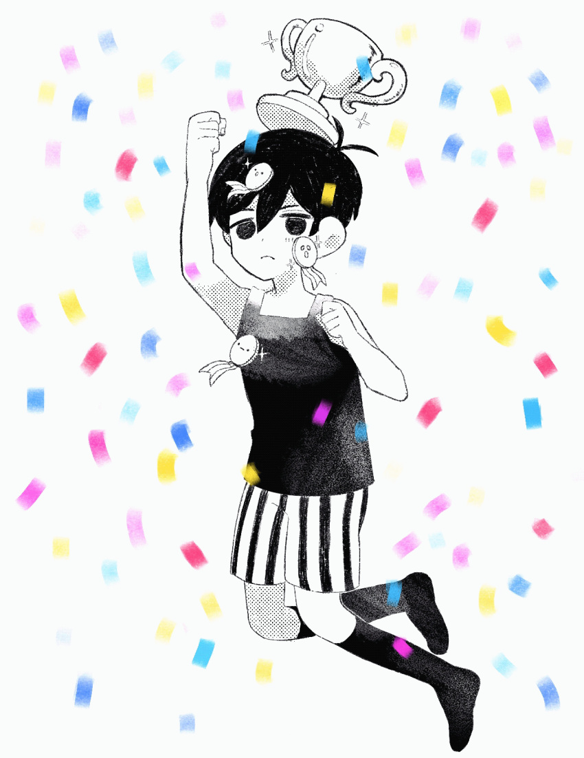 Safebooru - 1boy black eyes black hair black socks black tank top ...