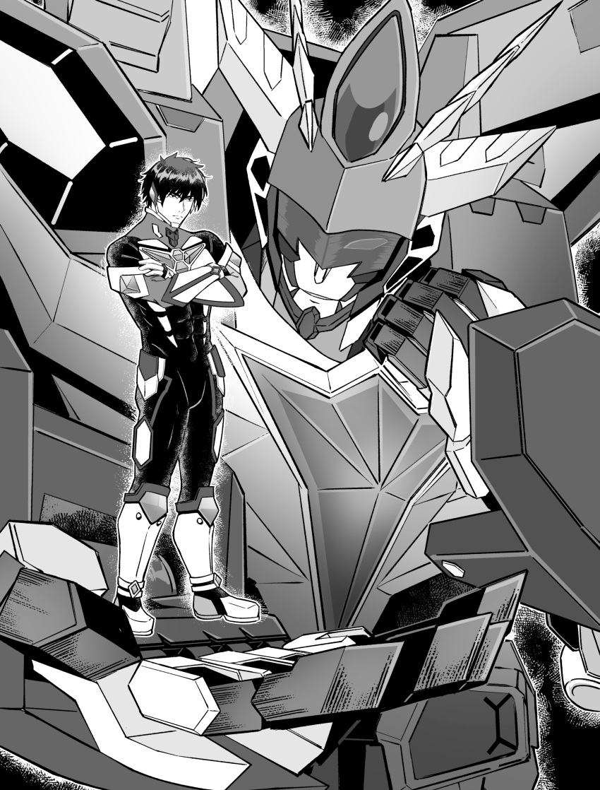 Safebooru - 2boys absurdres ao isami bravern giant giant male greyscale ...