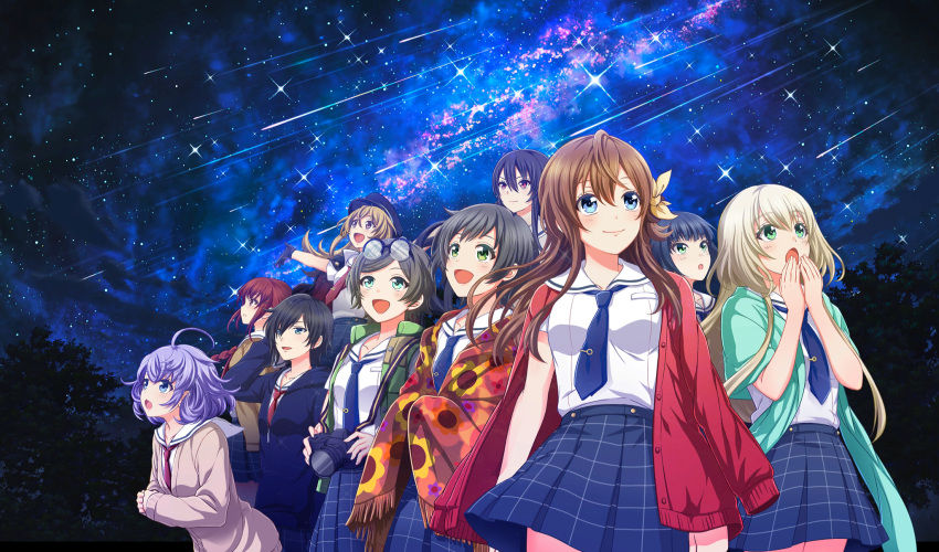 Safebooru - 6+girls :d :o arihara tsubasa asada aoi black hair black jacket blonde hair blue ...