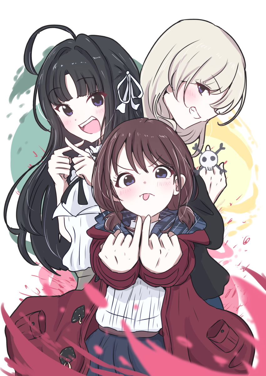 Safebooru - 3girls absurdres ahoge awa subaru belt black hair black ...