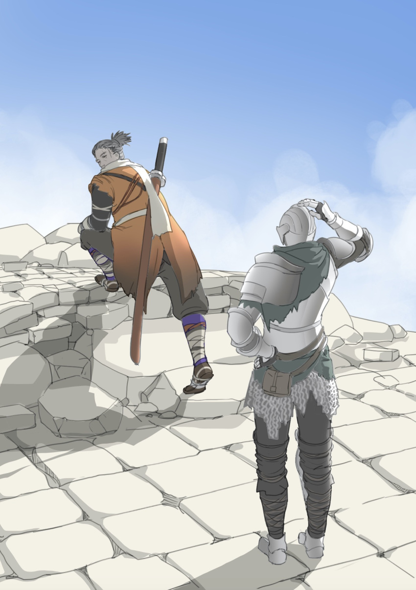 Safebooru - 2boys armor ashen one (dark souls 3) coat dark souls ...