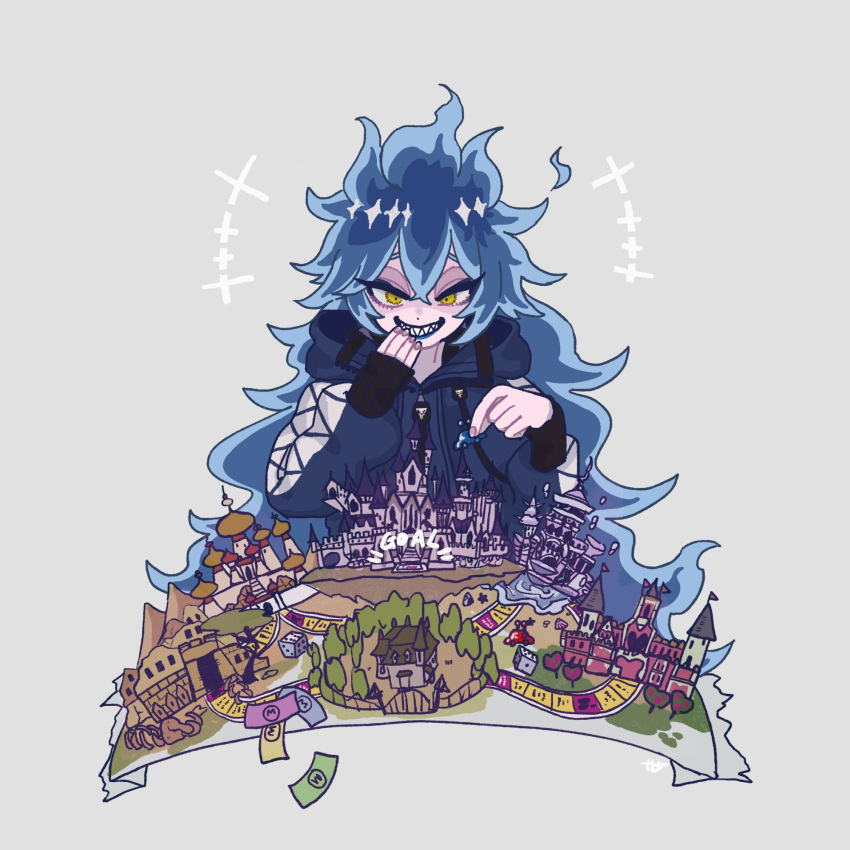 Safebooru - +++ 1boy board game commentary request fiery hair grin ...