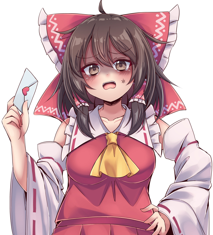 Safebooru - 1girl anger vein angry ascot blush bow breasts brown eyes ...