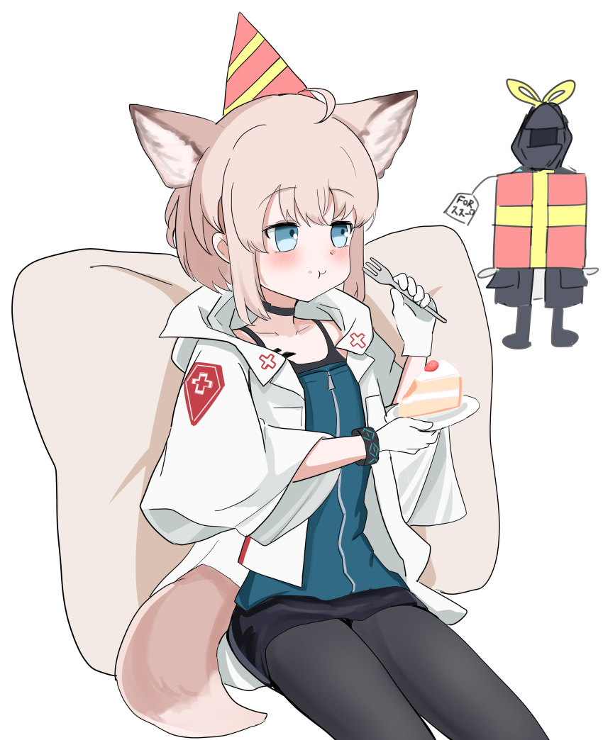 Safebooru - 1girl 1other absurdres ahoge animal ear fluff animal ears arknights birthday cake ...