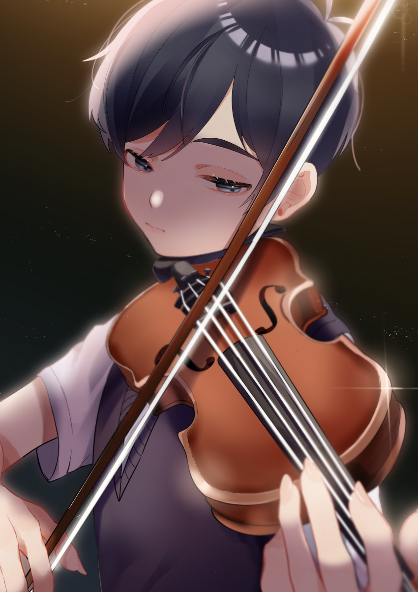 Safebooru - 1boy absurdres black eyes black hair black sweater vest bow ...