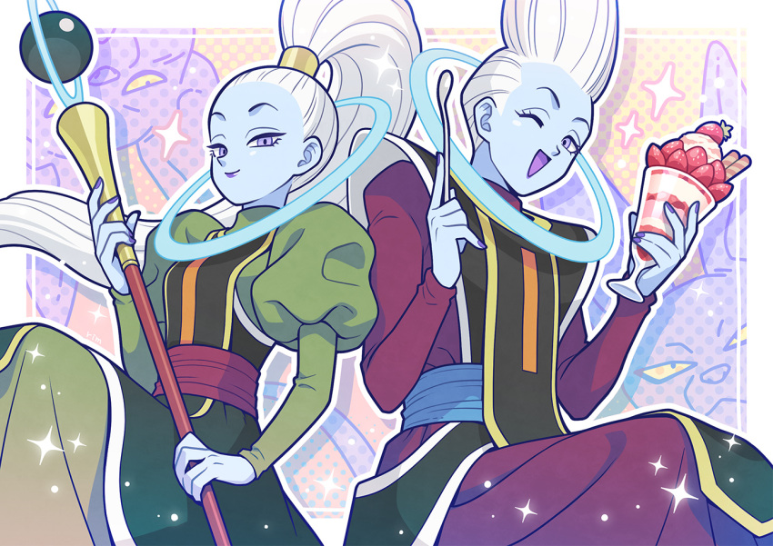 Safebooru - 1girl 3boys beerus blue skin border brother and sister ...
