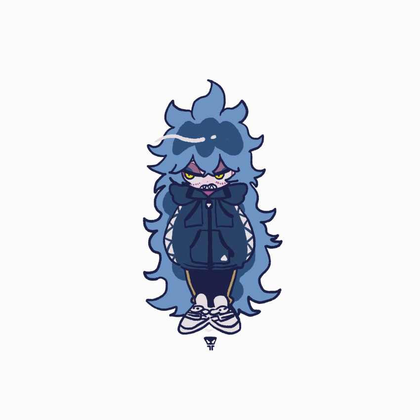 Safebooru - 1boy blue hair commentary request full body highres idia ...