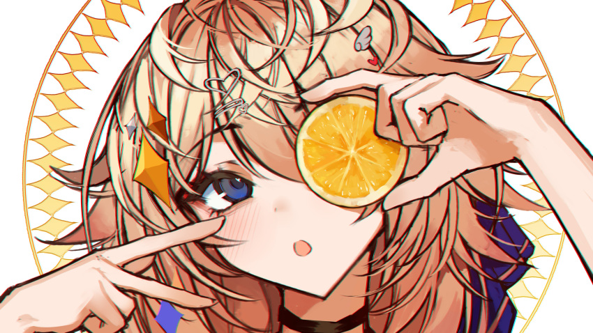 Safebooru - 1girl absurdres black choker blonde hair blue eyes blush ...