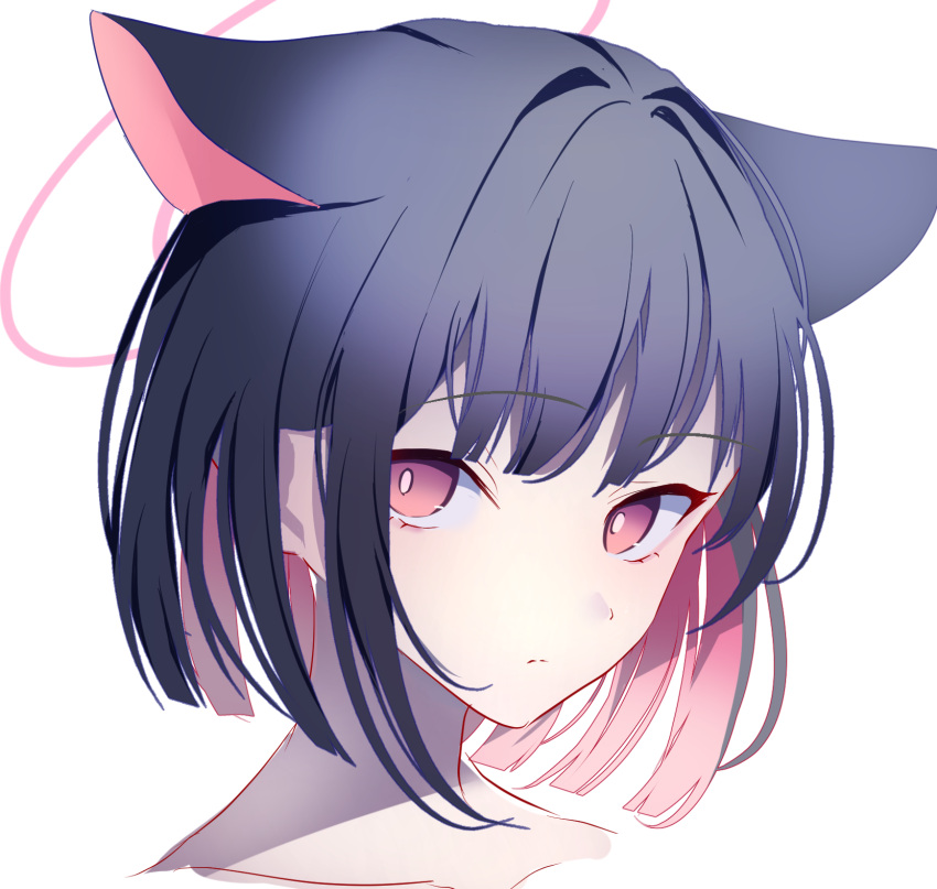 Safebooru - 1girl animal ears black hair blue archive cat ears colored inner animal ears colored ...