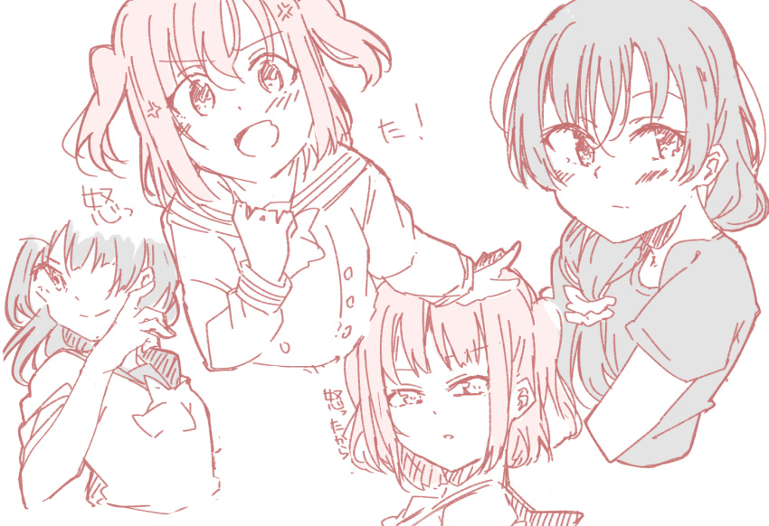 Safebooru - 2girls :d black hair black shirt bow bowtie buttons closed ...