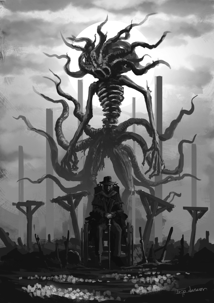 Safebooru - alien artist name bloodborne cane clouds cross gehrman the ...