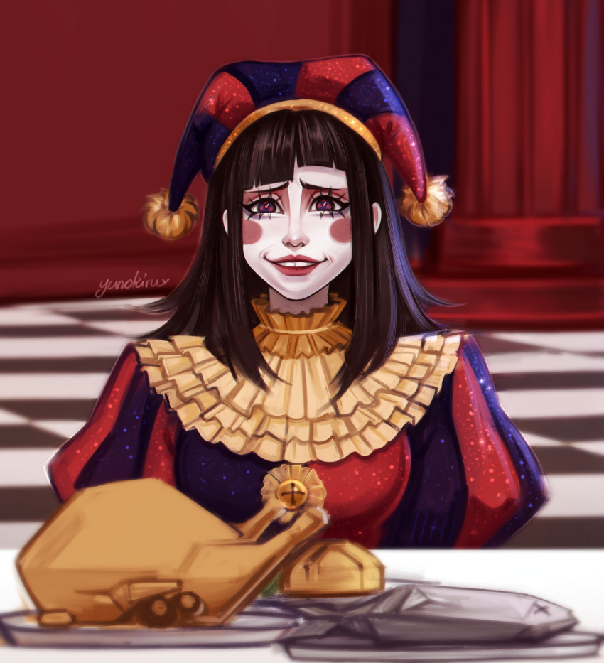 Safebooru - 1girl absurdres artist name asymmetrical bangs black hair ...