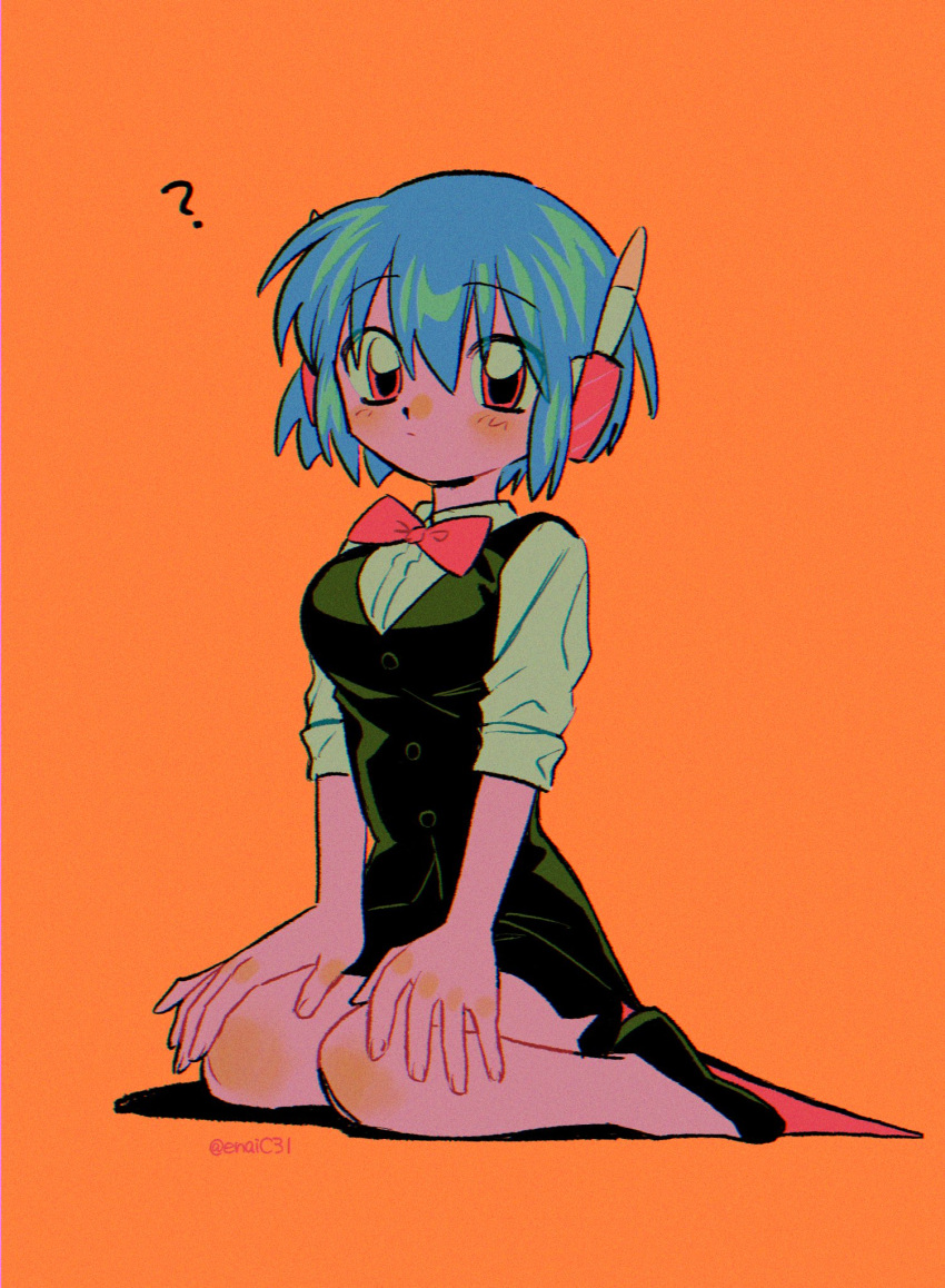 Safebooru 1girl Black Footwear Blue Hair Blush Bow Bowtie Breasts 3272