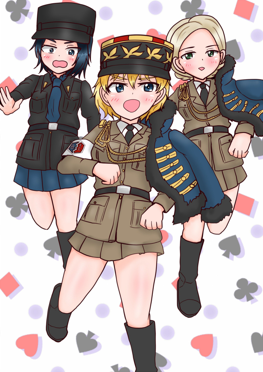Safebooru - 3girls asparagus (girls und panzer) bc freedom (emblem) bc freedom military uniform ...