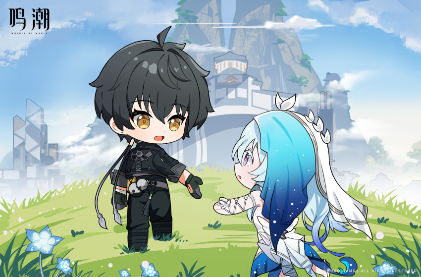 Safebooru - 1boy 1girl armlet black flower black gloves black hair ...