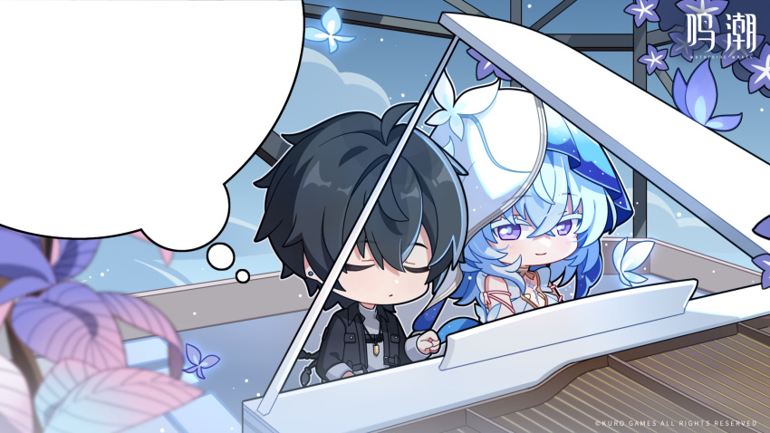 Safebooru - 1boy 1girl armlet black hair black jacket blake bloom (wuthering waves) blue ...