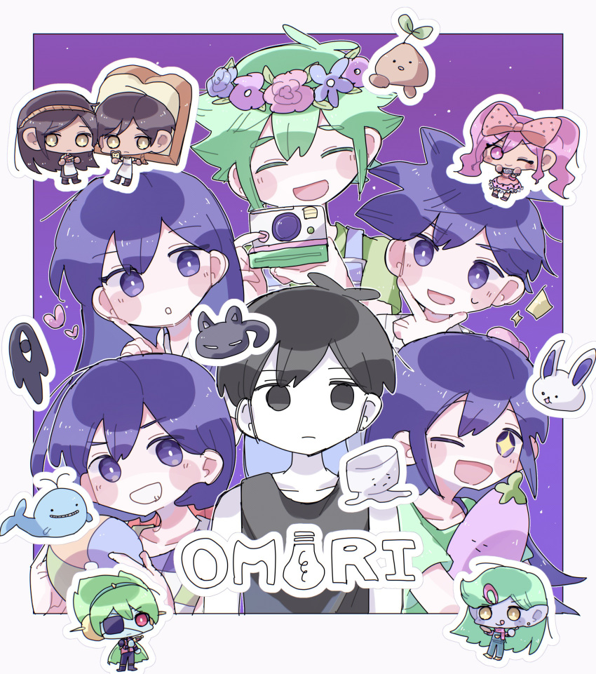 Safebooru - + + 5girls 6+boys :d :o ^ ^ absurdres antenna hair arms at ...