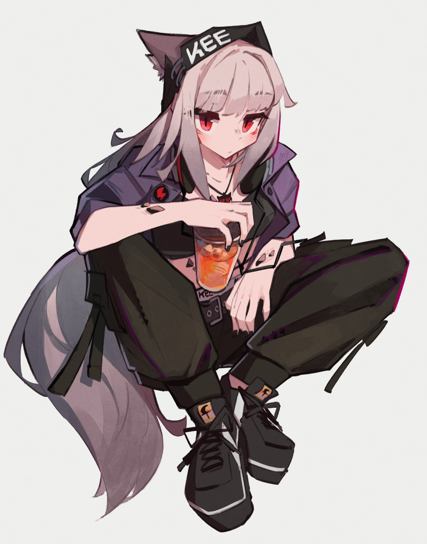 Safebooru - 1girl absurdres animal ear fluff animal ears arknights black footwear black nails ...