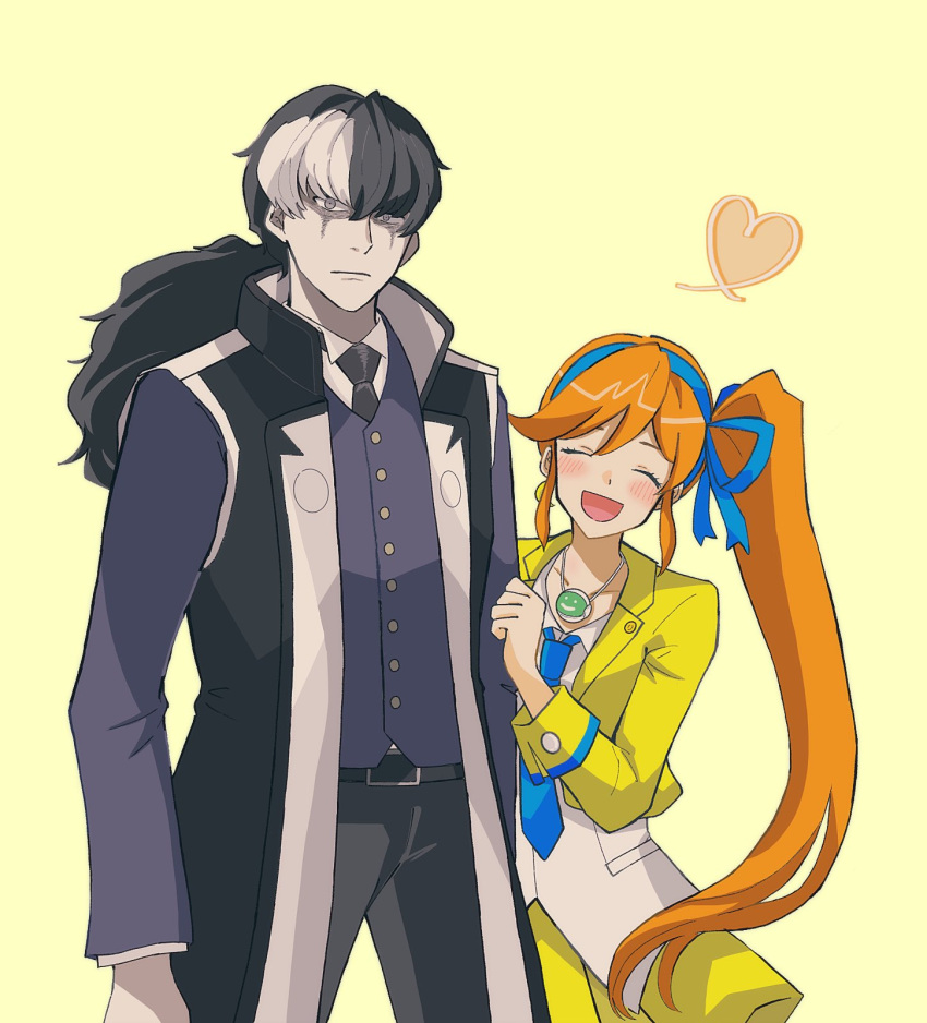 Safebooru - 1boy 1girl ace attorney athena cykes black hair black jacket black necktie black ...