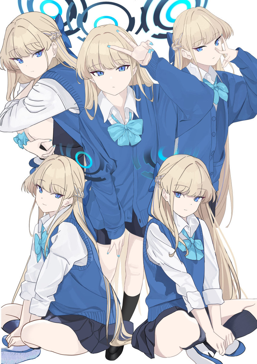 Safebooru - 1girl absurdres blonde hair blue archive blue eyes blue jacket blue nails blue ...