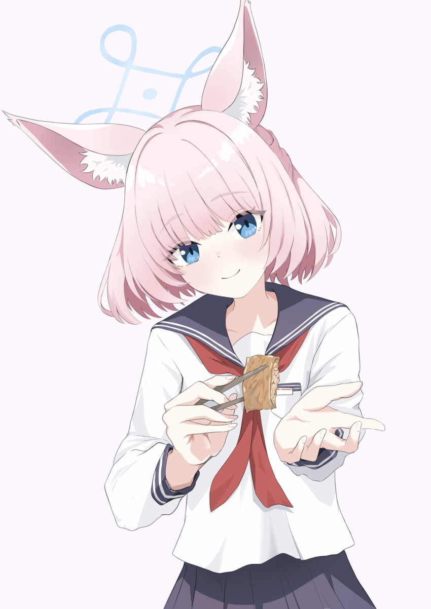 Safebooru - 1girl 4jiri animal ear fluff animal ears blue archive blue eyes feeding fox ears fox ...