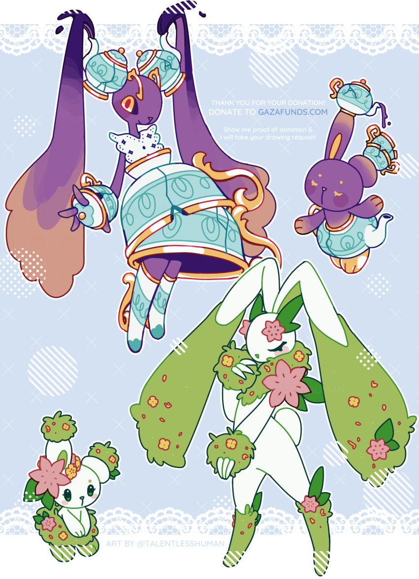 Safebooru - 2girls animal ears black sclera blue background buneary ...