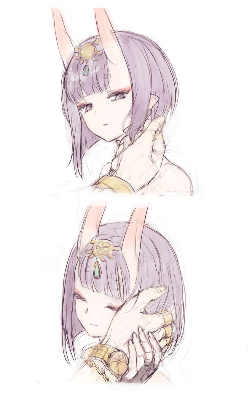 Safebooru - 1boy 1girl absurdres bob cut closed eyes eyeliner fate/grand order fate (series ...