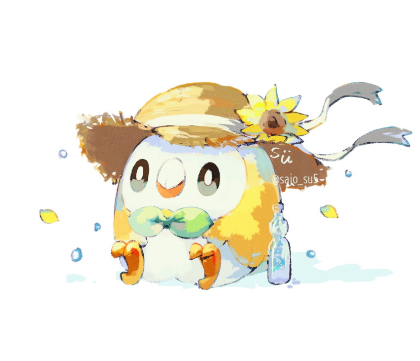 Safebooru - bird black eyes bottle bright pupils clothed pokemon drink ...