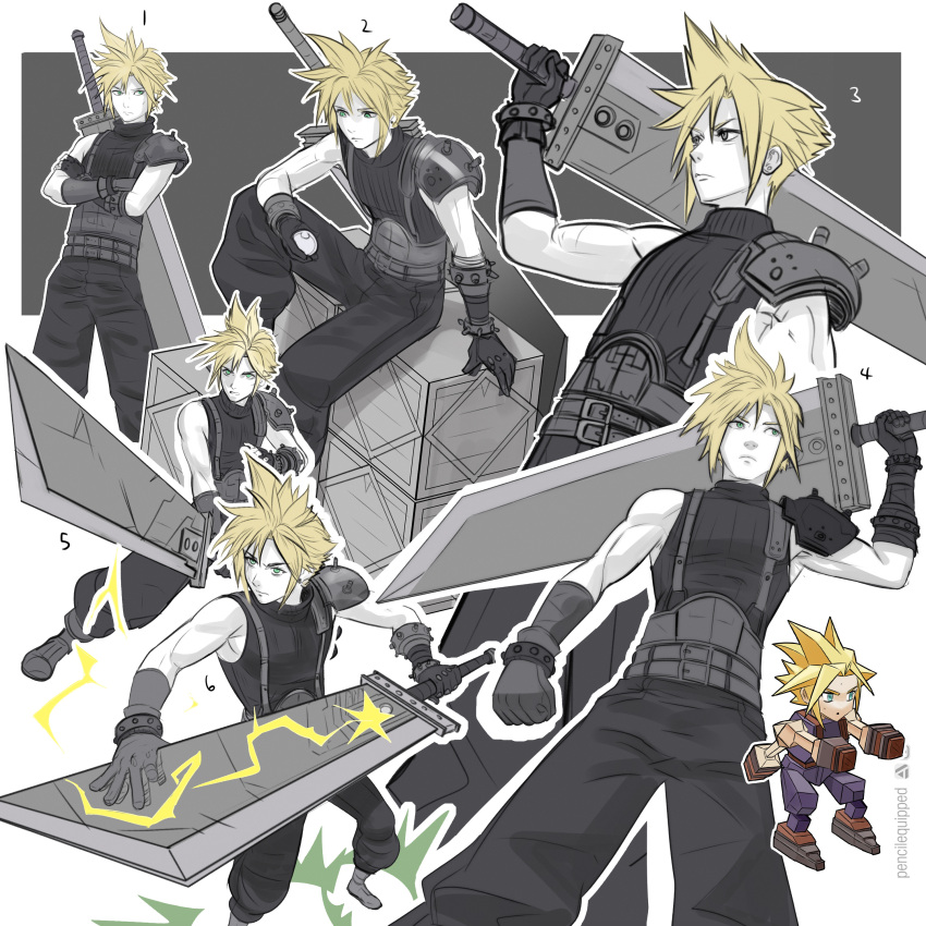 Safebooru - 1boy absurdres armor black gloves black pants black shirt blonde hair blue eyes blue ...