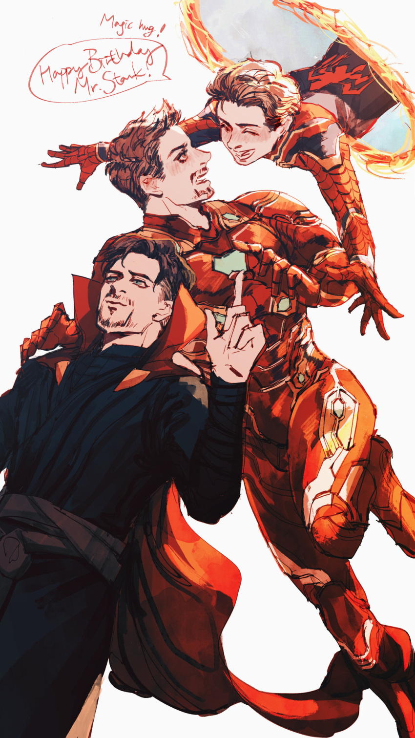 Safebooru - 3boys amuii animal print arc reactor armor avengers: infinity war avengers (series ...