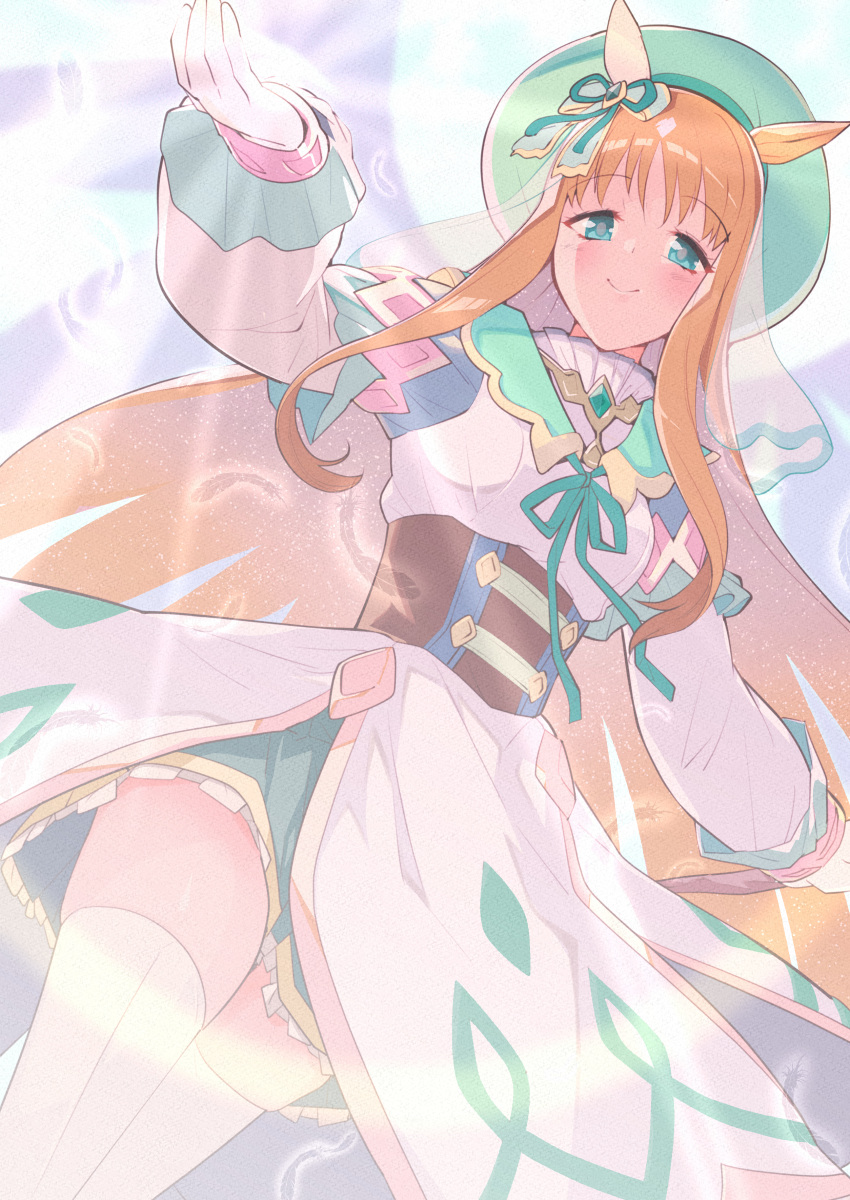 Safebooru - 1girl absurdres animal ears beret blue eyes blush breasts gloves grass wonder (saint ...