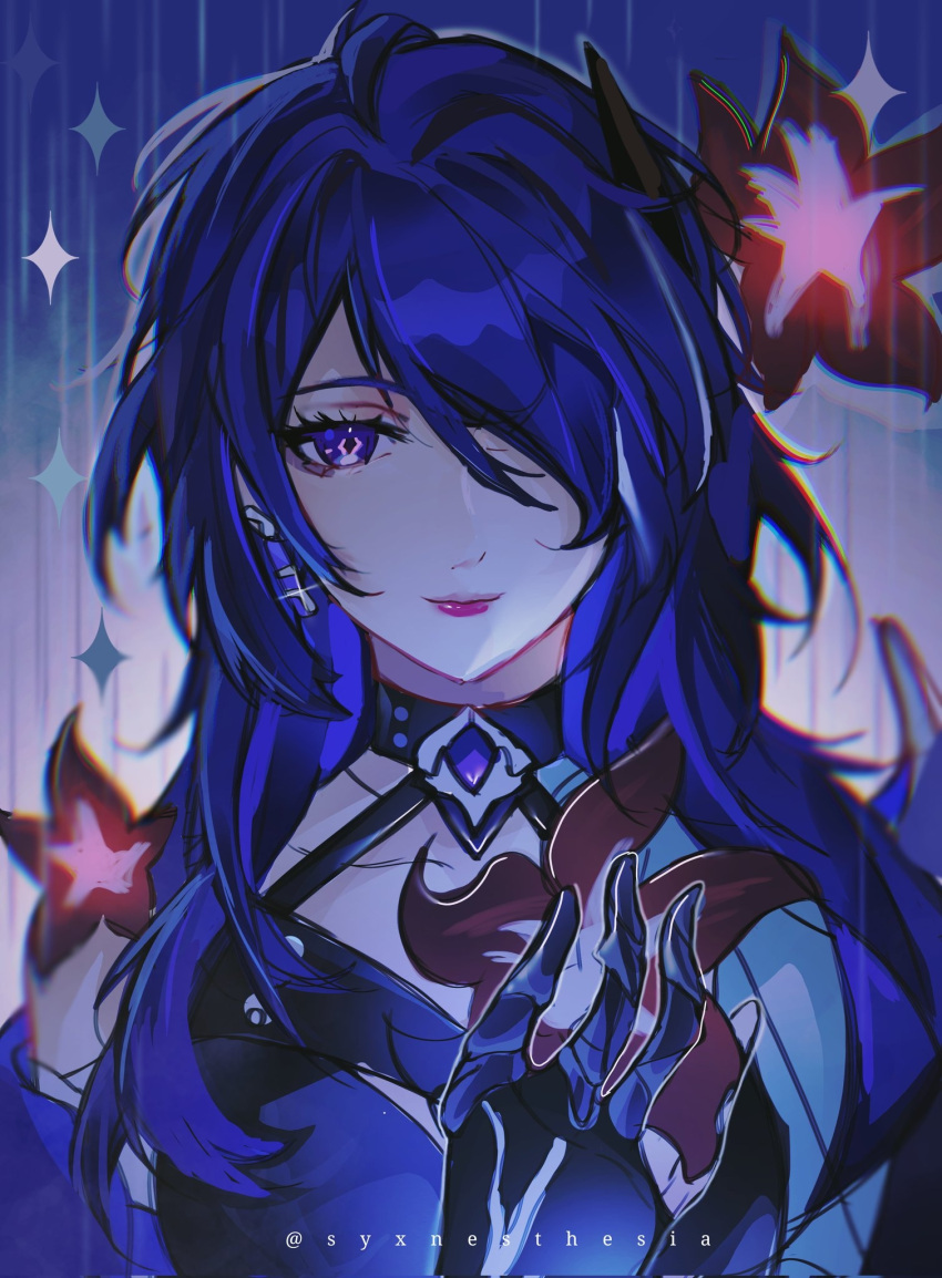 Safebooru - 1girl acheron (honkai: star rail) artist name closed mouth commentary earrings ...