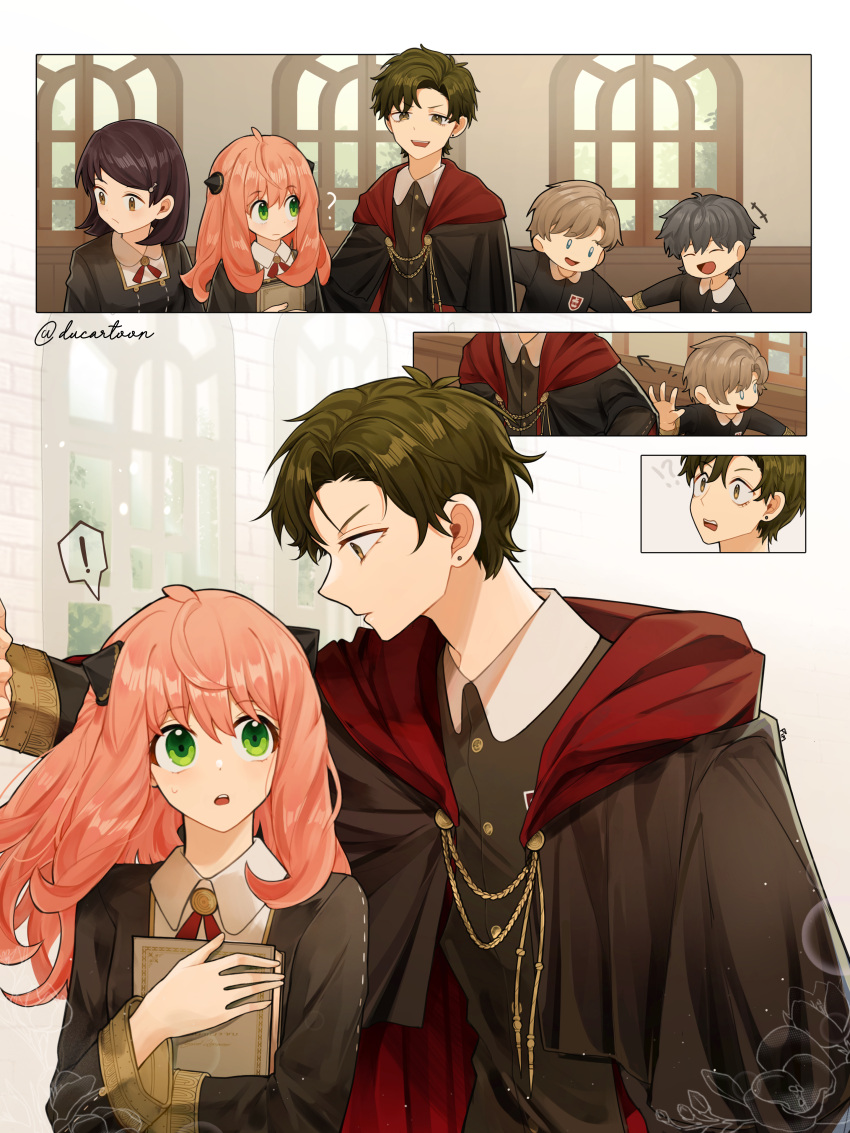 Safebooru - 2girls 3boys ? absurdres aged up anya (spy x family) becky blackbell black hair ...