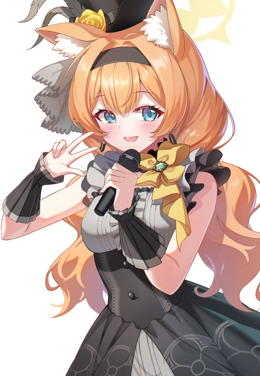 Safebooru - absurdres animal ears black dress blue archive blue eyes cat ears cat girl dress ...