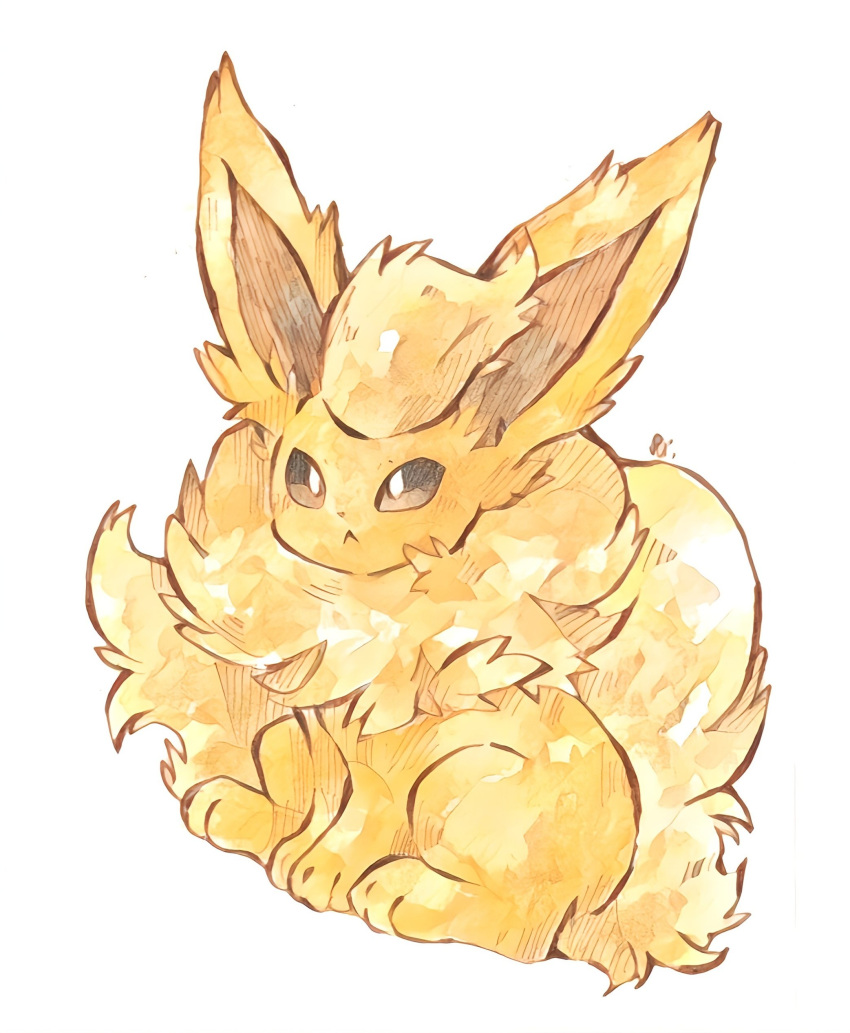 Safebooru - absurdres animal focus bright pupils brown eyes closed mouth flareon highres no ...